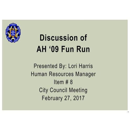 Item #8 5k Fun Run | PPT