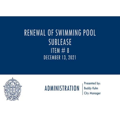 Item # 4 - Alamo Heights Swimming Pool Lease | PDF