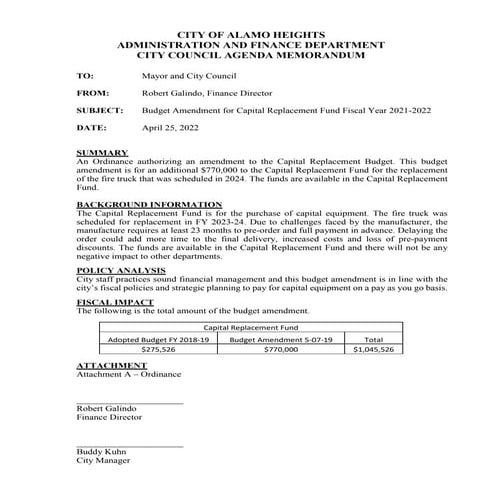 Item # 5 - FY25 Operating Budget Amendment | PDF