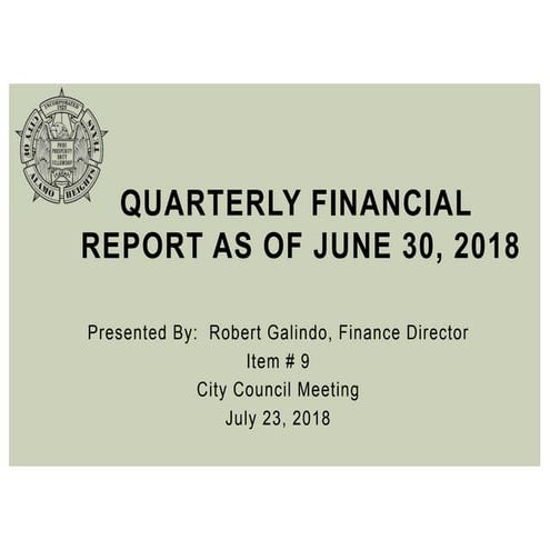 Item # 10 - PPT 3rd Quarter Financial Report | PDF