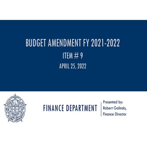 Item # 9 - PPT Budget Amendment | PDF
