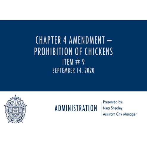 Item # 9 - PPT Chapter 4 Amendment-Chickens | PPT