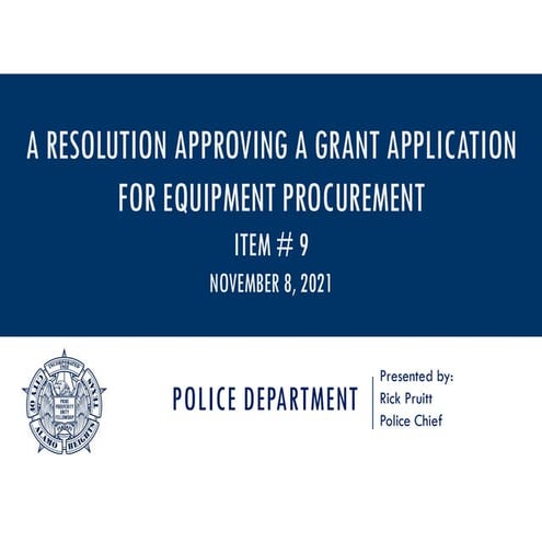 Item # 9 - PPT Police Department Grant Application | PDF