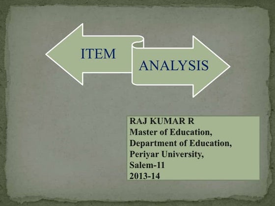 Item Analysis | PDF