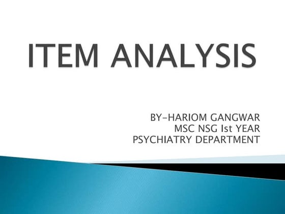 Item analysis ppt | PPTX | Standardized Testing | Educational Assessment