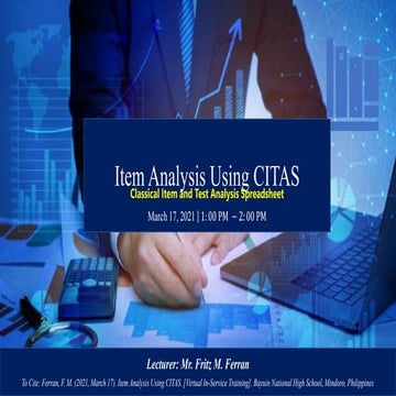 ITEM Analysis BNHS | PDF