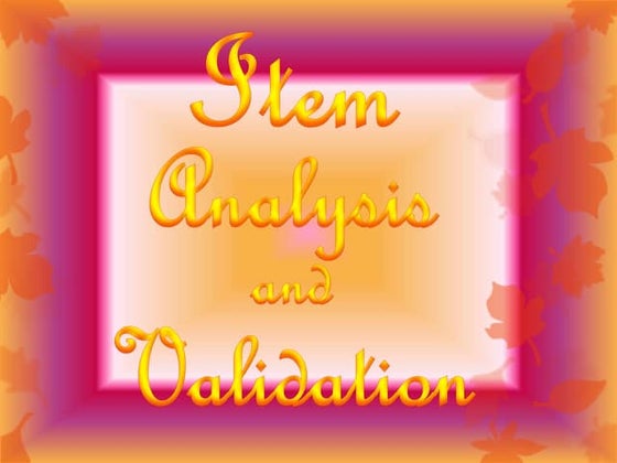 Item Analysis | PPTX