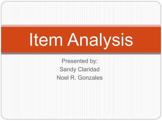ITEM ANALYSIS -ITEM DIFFICULTY AND DISCRIMINATION INDEX.pptx