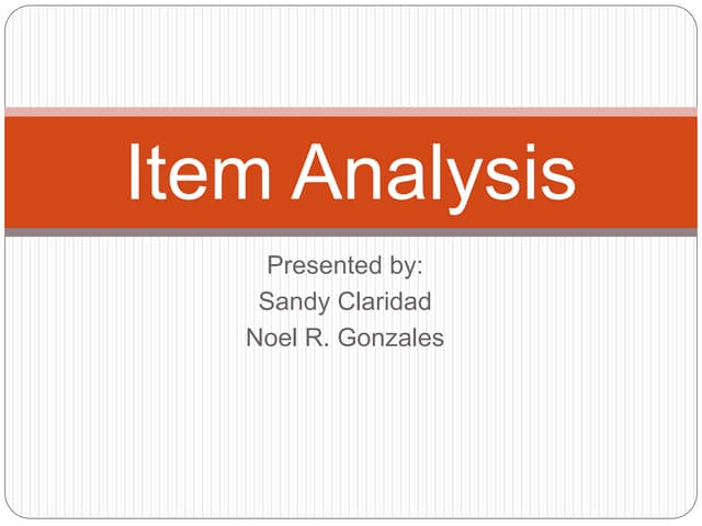 ITEM ANALYSIS -ITEM DIFFICULTY AND DISCRIMINATION INDEX.pptx