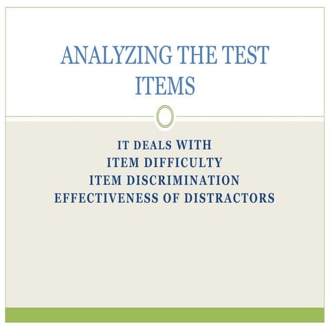 Item Difficulty(1).pptx evaluation and assessement | PPTX