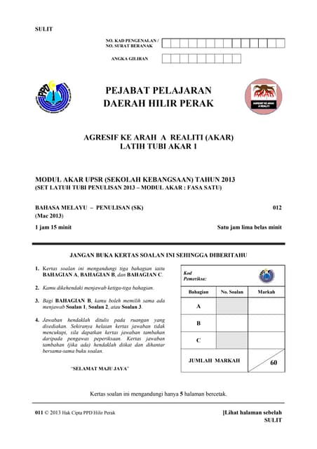 A2 ujian percubaan-bm012_1 | PDF