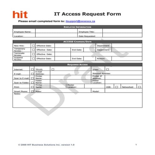It Employee Change Request Form | PDF