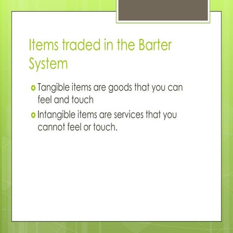 Items traded in the barter system | PPT