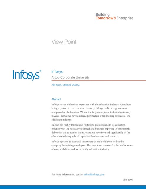 Infosys Aerospace Campus Connect Programs | PPTX