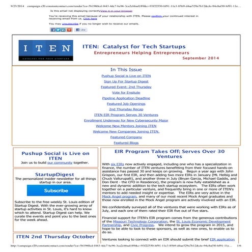 Iten monthly newsletter sept. 2014 | PDF