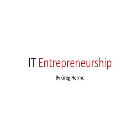 It Entrepreneurship | PPTX