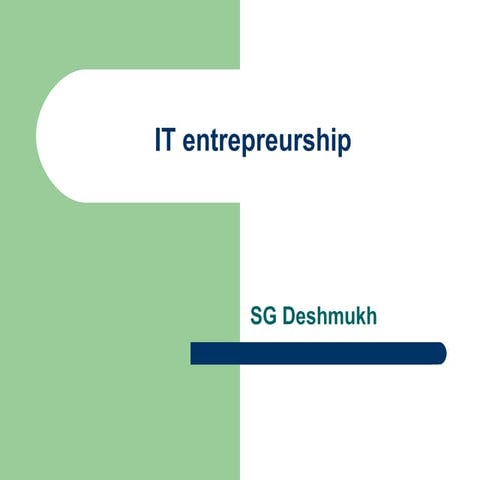 IT entrepreurship | PPT