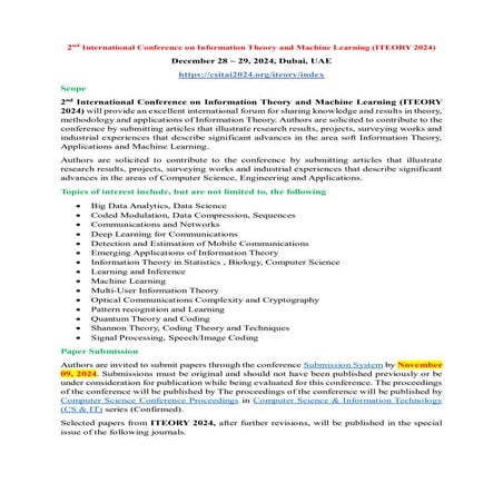 3rd International Conference on Information Theory and Machine Learning ...