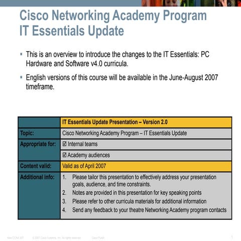 IPD Week - Technical Session - New IT Essentials 8 Technical Topics.pptx