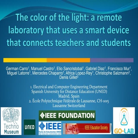 ITEP EDUCON 2014 The Color of the light - Arduino remote laboratory | PPT