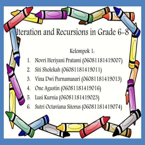 Iteration and recursions in grade 6 8 | PPTX