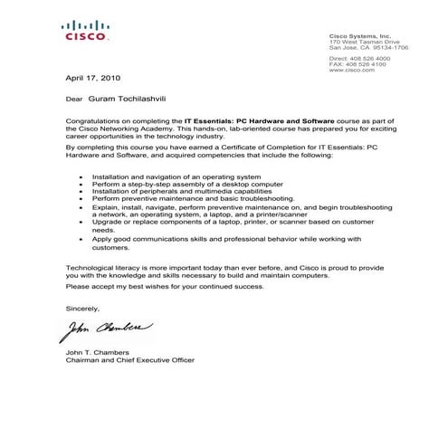 Cisco letter | PDF