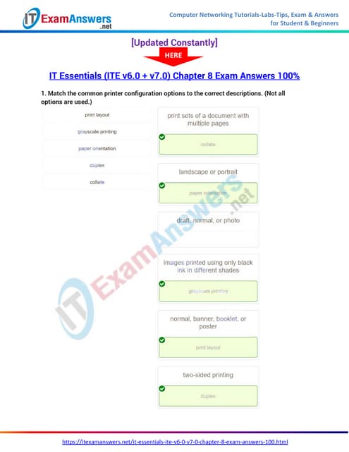 IT Essentials (Version 7.0) - ITE Chapter 1 Exam Answers | PDF