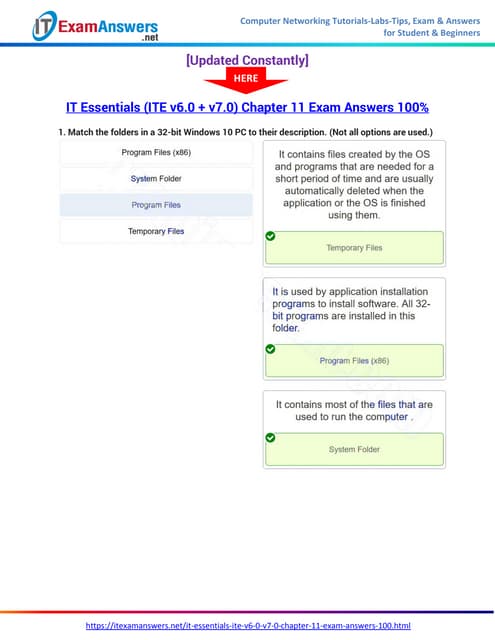 IT Essentials (Version 7.0) - ITE Chapter 7 Exam Answers | PDF