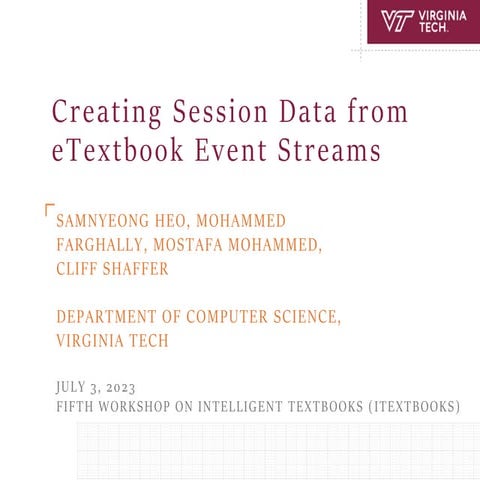 Creating Session Data from eTextbook Event Streams | PPTX | Technology ...