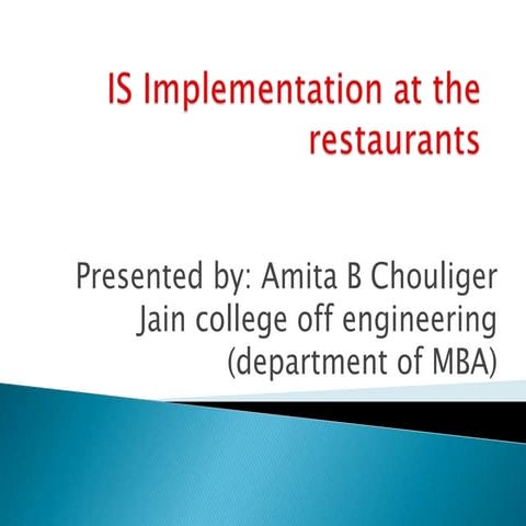 information system implementation in restaurants | PPT
