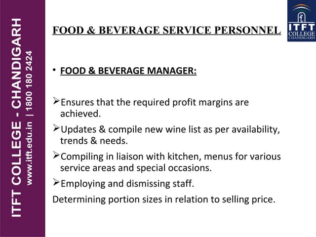 HIERARCHY CHART OF FOOD AND BEVERAGE SERVICE DEPARTMENT.pptx ...