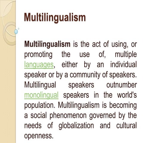Multilingualism | PPT