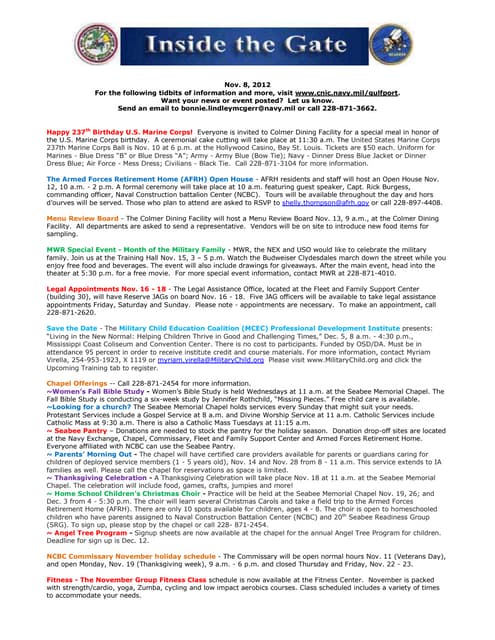 Inside the Gate - Nov. 1, 2012 | PDF