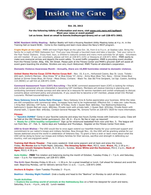 Inside the Gate - Nov. 1, 2012 | PDF