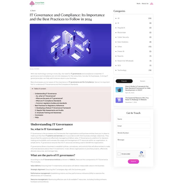 IT Governance and Compliance: Its Importance and the Best Practices to ...