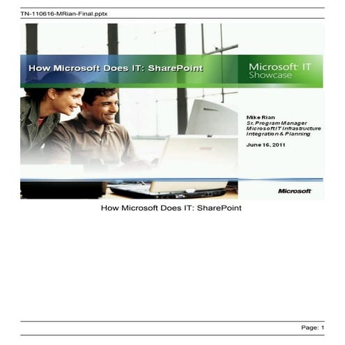 How Microsoft IT does Governance for SharePoint 2010 | PDF