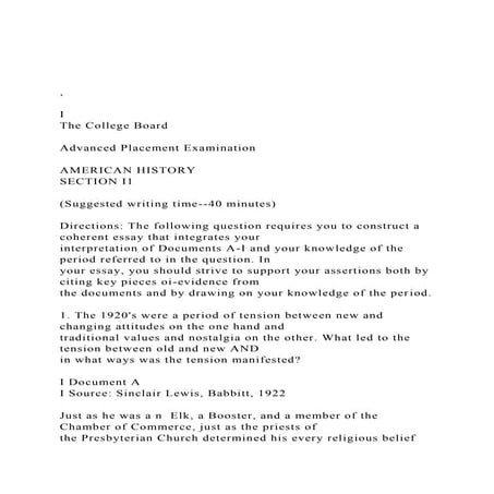 , I The College Board Advanced Placement Examination.docx
