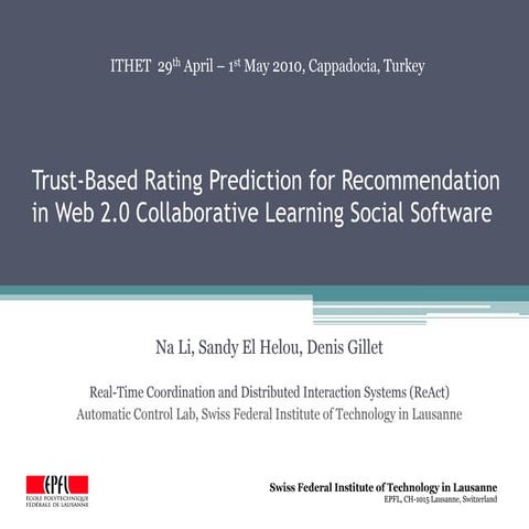 Trust Based Rating Prediction For Recommendation In Web 2 0