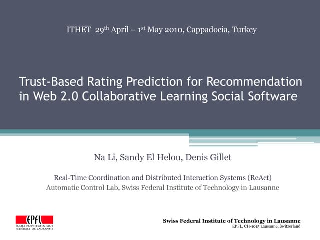 Trust Based Rating Prediction For Recommendation In Web 2 0