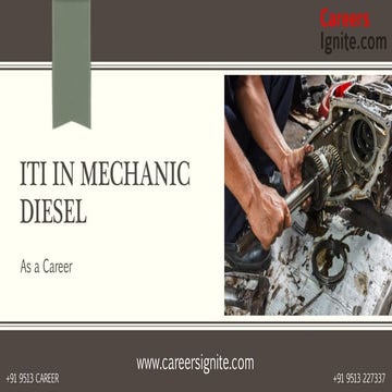 ITI in Mechanic Diesel Courses, Colleges, Eligibility | PDF