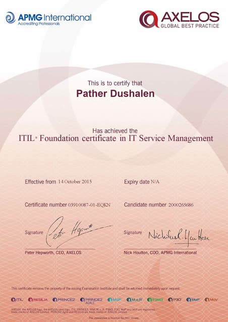 ITIL Certification | PDF
