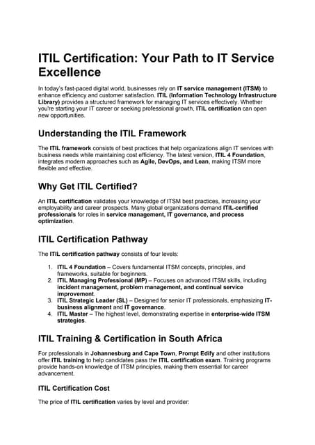 Redefining Reliability of IT Service Management | DOCX