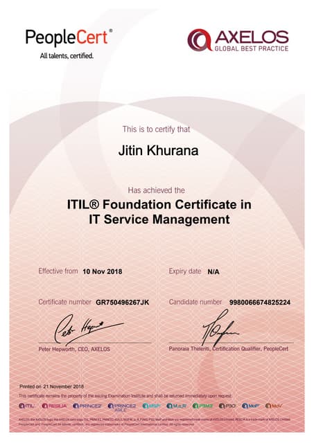 E cert itil | PDF