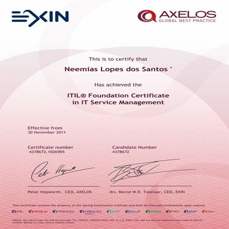 ITIL Foundation Certificate in IT Service Management | PDF | Technology ...