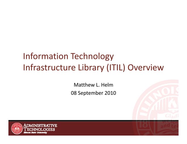 ITSM Overview | PPTX