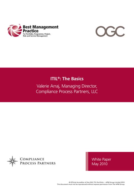 An introduction to service management (itil) | PDF