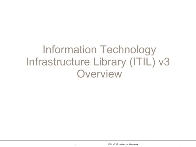 ITSM Presentation | PPT | Cloud Computing | Internet