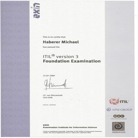 ITIL V3 Foundation Certificate | PDF