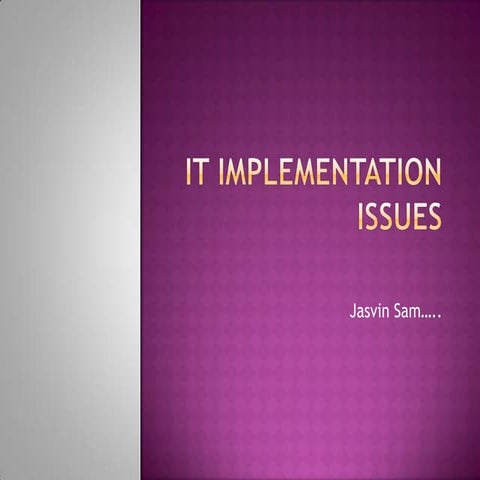 It implementation issuess | PPTX | Business Administration | Business