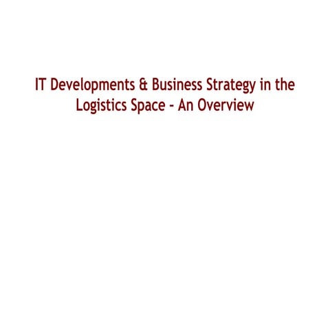 It In Transportation & Logistics Global Summit Presentation | PPT